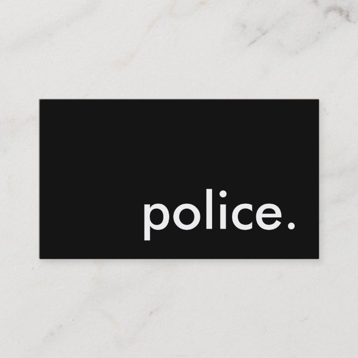 police. business card | Zazzle
