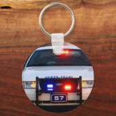POLICE CAR - all lit up Keychain | Zazzle