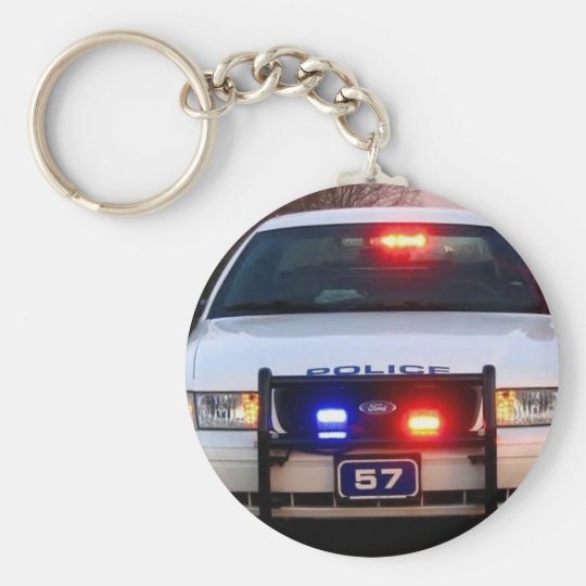 POLICE CAR - all lit up Keychain | Zazzle.com