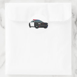 Police Car Classic Round Sticker | Zazzle