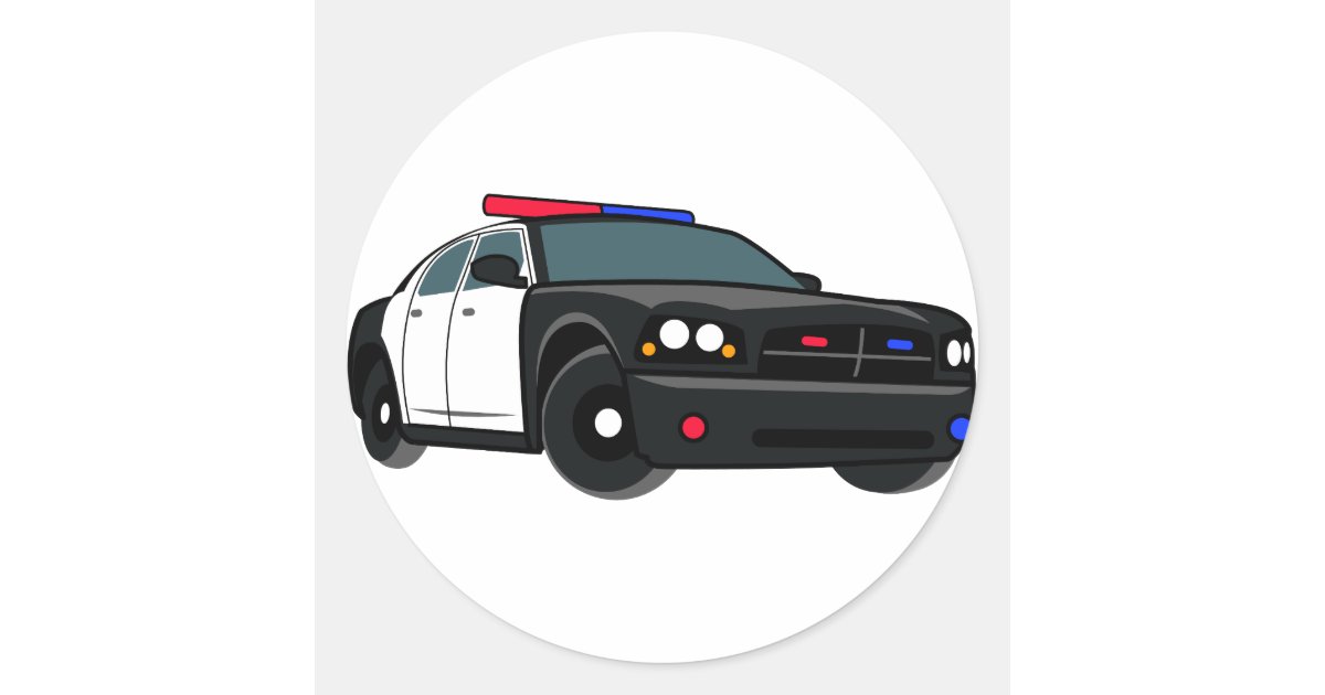 Police Car Classic Round Sticker | Zazzle
