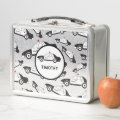Police Car Pattern Custom Name Metal Lunch Box | Zazzle