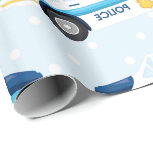 Police car pattern fun Party wrapping paper | Zazzle