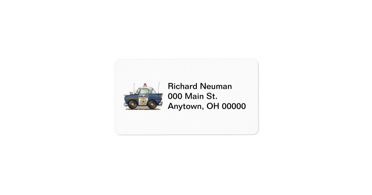 Police Car Police Crusier Cop Car Address Label | Zazzle