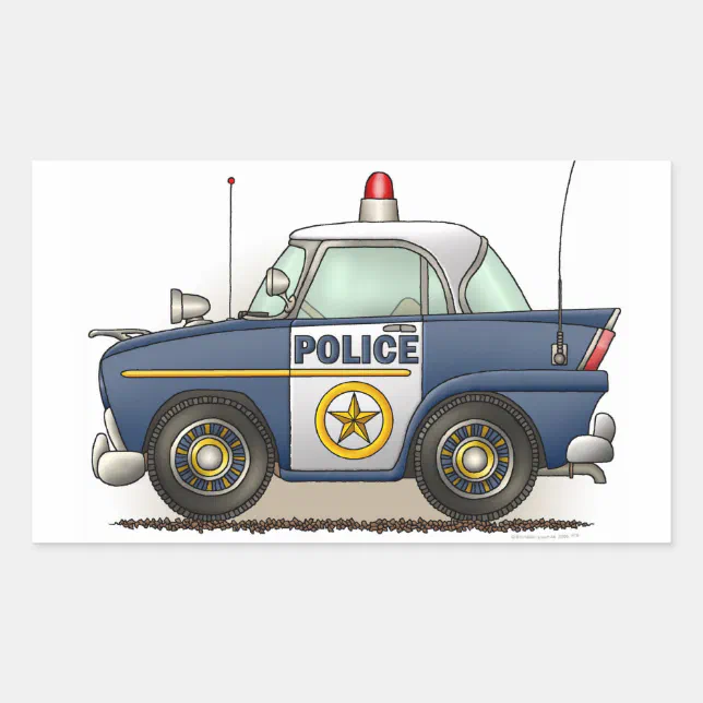 Police Car Police Crusier Cop Car Rectangular Sticker | Zazzle