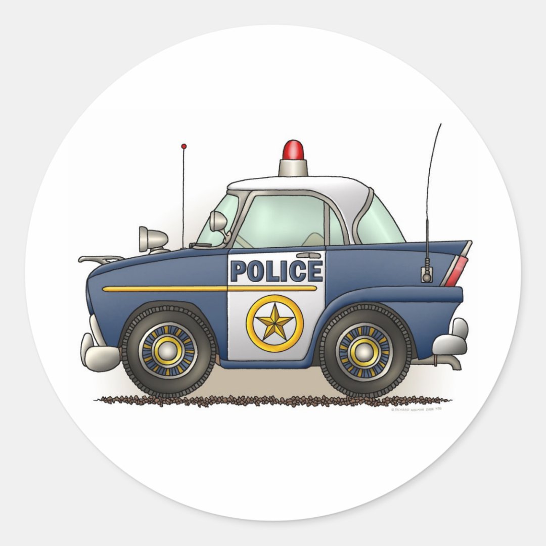Police Car Police Crusier Cop Car Sticker | Zazzle