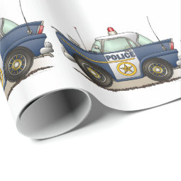 Police Car Police Crusier Cop Car Wrapping Paper | Zazzle