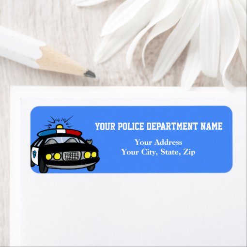 Police Car Return Address Label | Zazzle