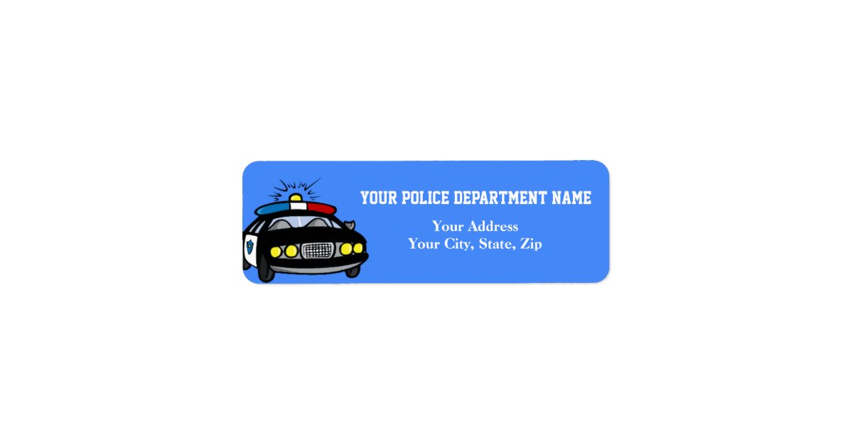 Police Car Return Address Label | Zazzle
