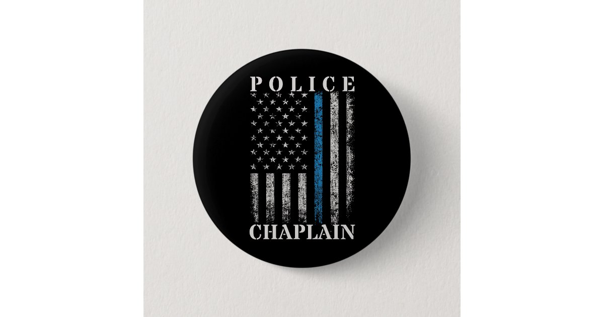 Police Chaplain American Flag Button | Zazzle