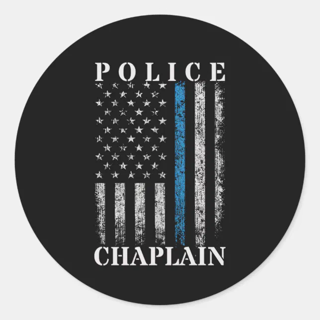 Police Chaplain American Flag Classic Round Sticker | Zazzle