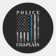 Police Chaplain American Flag Classic Round Sticker | Zazzle
