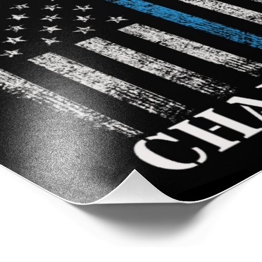 Police Chaplain American Flag Photo Print | Zazzle