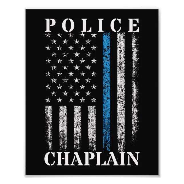 Police Chaplain American Flag Photo Print | Zazzle