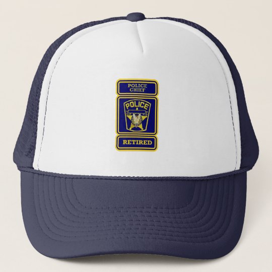 Police Chief Retired Badge Trucker Hat | Zazzle.com