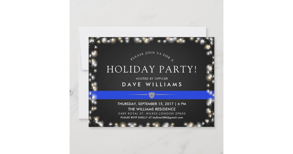 Police Christmas Party Invitation | Zazzle