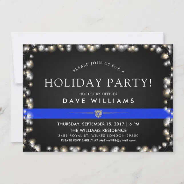 Police Christmas Party Invitation | Zazzle