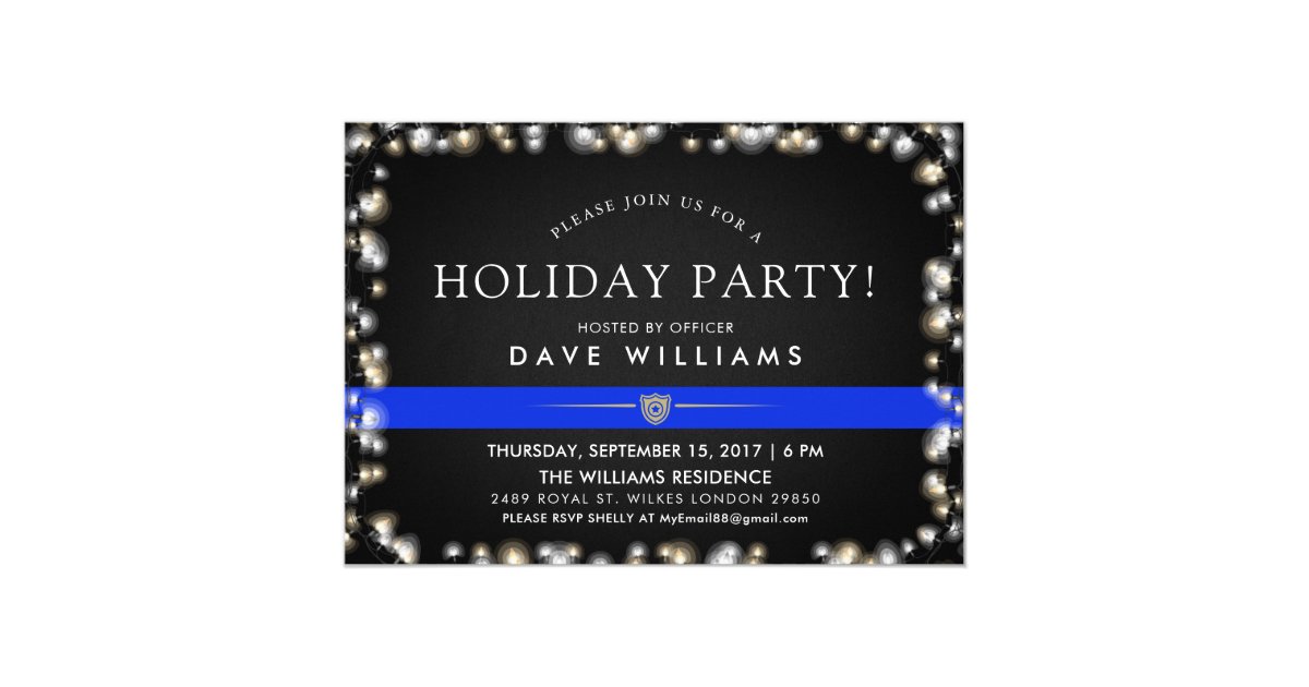 Police Christmas Party Invitation | Zazzle.com