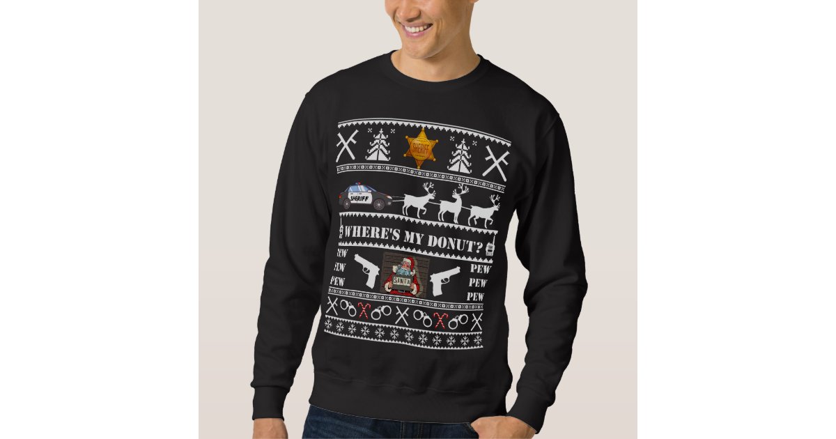 Police Cop Deputy Sheriff Ugly Christmas Sweater | Zazzle