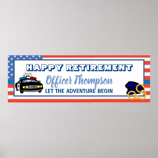 Police Department American Flag Retirement Poster | Zazzle.com