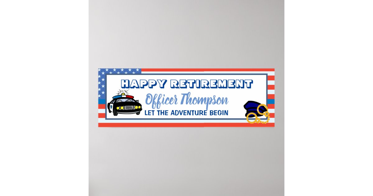 Police Department American Flag Retirement Poster | Zazzle