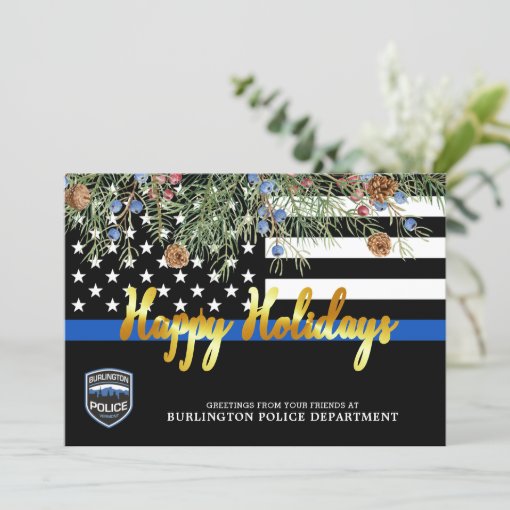 Police Department Christmas Law Enforcement Happy Holiday Card | Zazzle