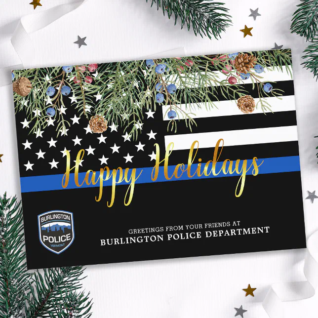 Police Department Christmas Law Enforcement Happy Holiday Card | Zazzle