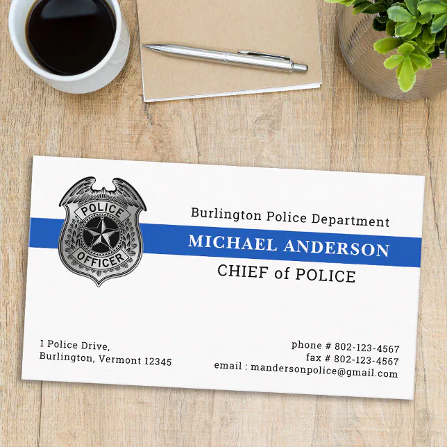 Police Department Custom Law Enforcement Emblem Business Card | Zazzle