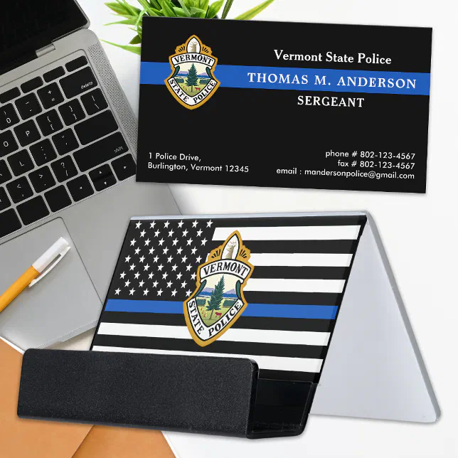 Police Department Custom Logo Law Enforcement Desk Business Card Holder ...