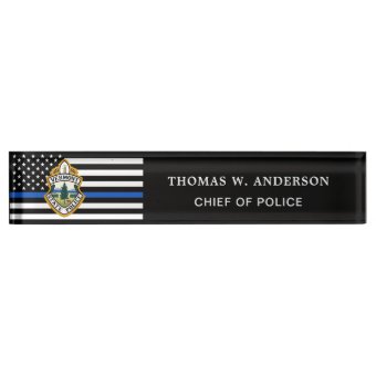 Police Department Custom Logo Law Enforcement Desk Name Plate | Zazzle
