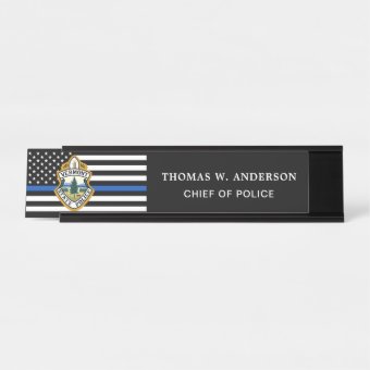 Police Department Custom Logo Law Enforcement Desk Name Plate | Zazzle