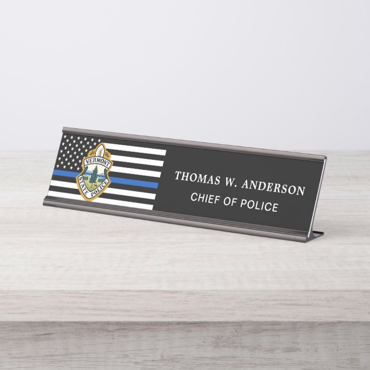 Police Department Custom Logo Law Enforcement Desk Name Plate | Zazzle