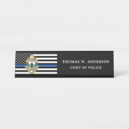 Police Department Custom Logo Law Enforcement Desk Name Plate | Zazzle