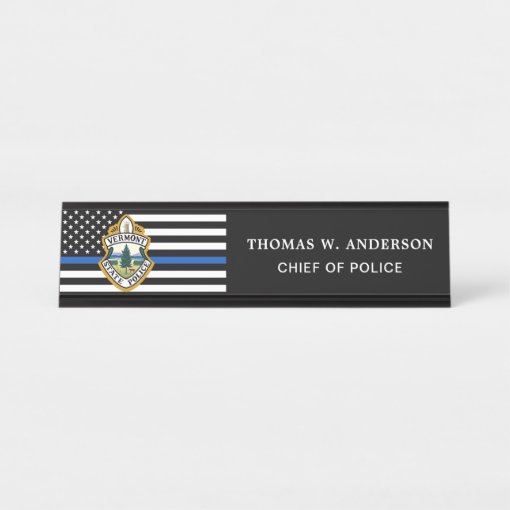 Police Department Custom Logo Law Enforcement Desk Name Plate | Zazzle