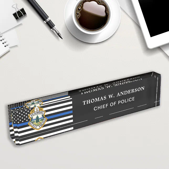 Police Department Custom Logo Law Enforcement Desk Name Plate | Zazzle