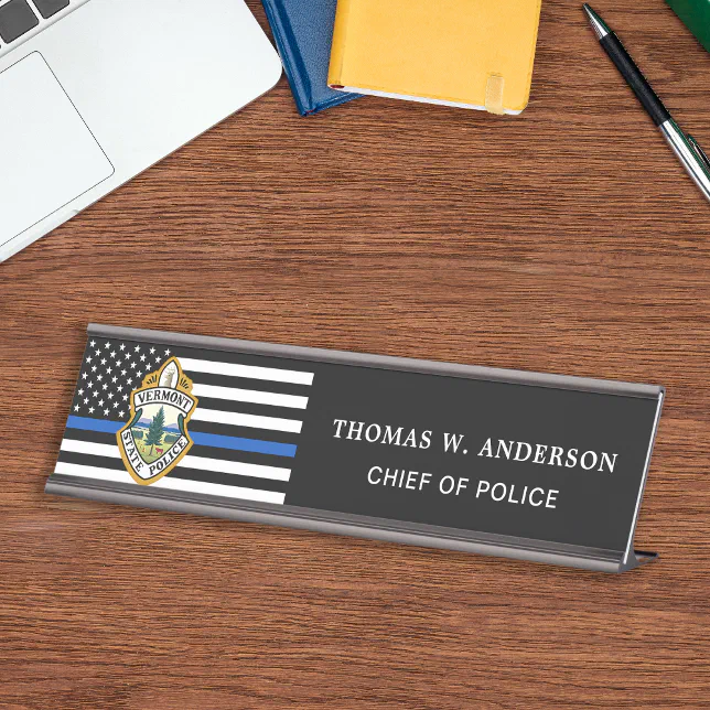 Police Department Custom Logo Law Enforcement Desk Name Plate | Zazzle