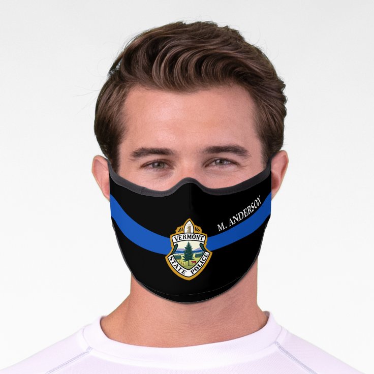 Police Department Custom Logo Law Enforcement Premium Face Mask | Zazzle