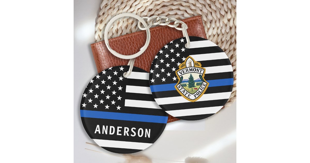 Police Department Custom Logo Name Law Enforcement Keychain | Zazzle