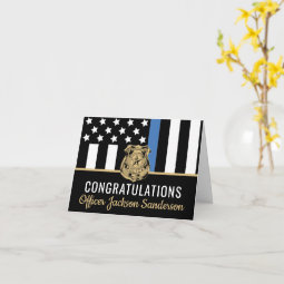 Police Department Officer Retirement Blue Line Card | Zazzle