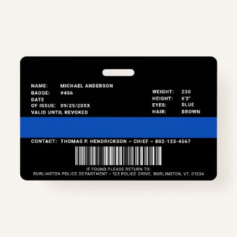 Police Department Photo Professional Officer ID Badge | Zazzle