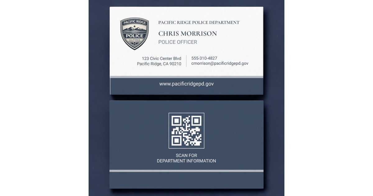 Police Department QR Code Logo Business Card | Zazzle