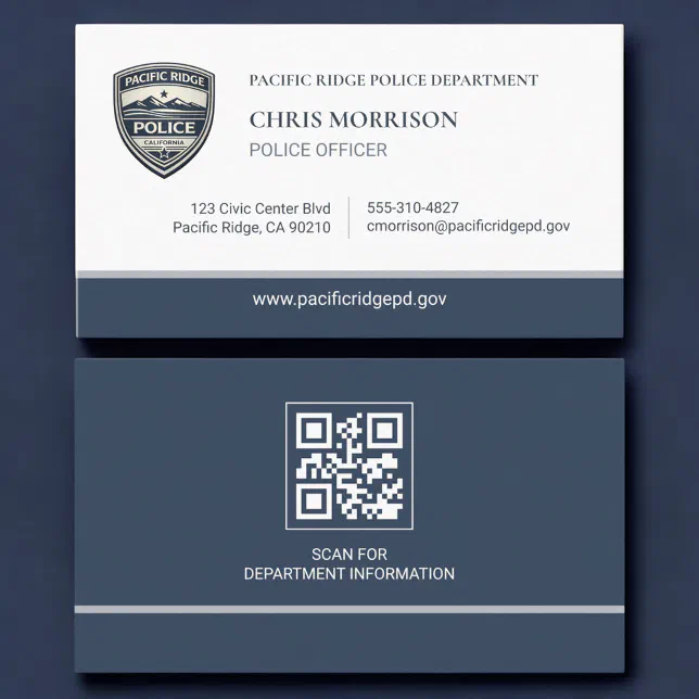 Police Department QR Code Logo Business Card | Zazzle