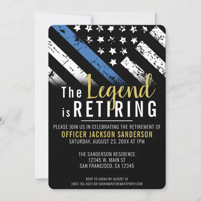 Police Department Retirement Law Enforcement Invitation | Zazzle