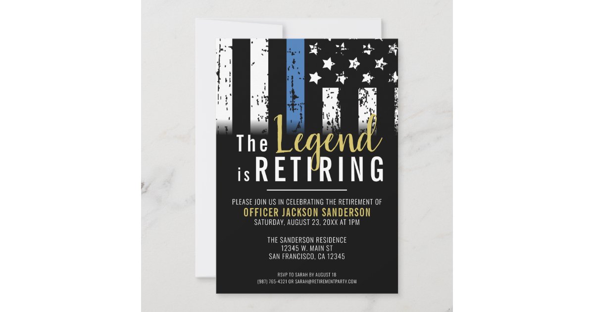 Police Department Retirement Law Enforcement Invitation | Zazzle
