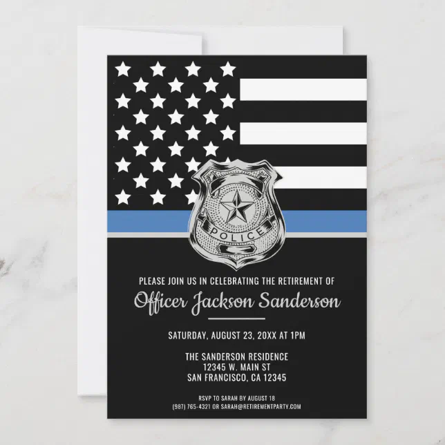 Police Department Retirement Party Law Enforcement Invitation | Zazzle