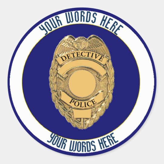 Police Detective Badge Custom Classic Round Sticker | Zazzle.com