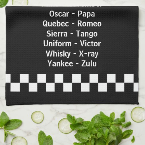 Police Dispatch Emergency Phonetic Alphabet Kitchen Towel | Zazzle