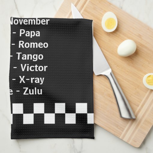 Police Dispatch Emergency Phonetic Alphabet Kitchen Towel | Zazzle
