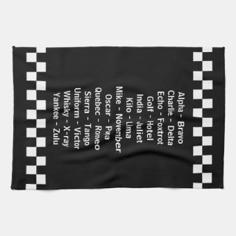 Police Dispatch Emergency Phonetic Alphabet Kitchen Towel | Zazzle
