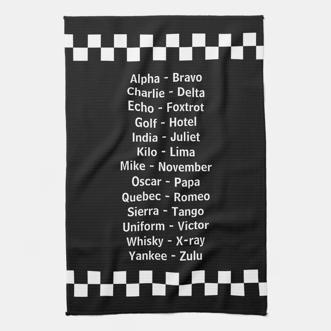 Police Dispatch Emergency Phonetic Alphabet Kitchen Towel | Zazzle